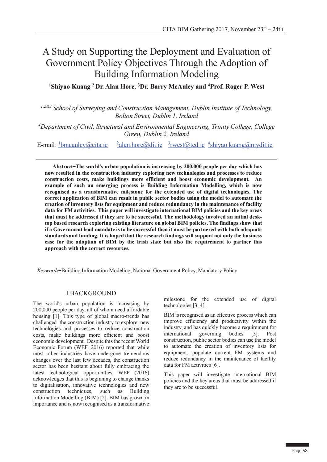 Study on supporting the deployment and evaluation bim gathering by ...