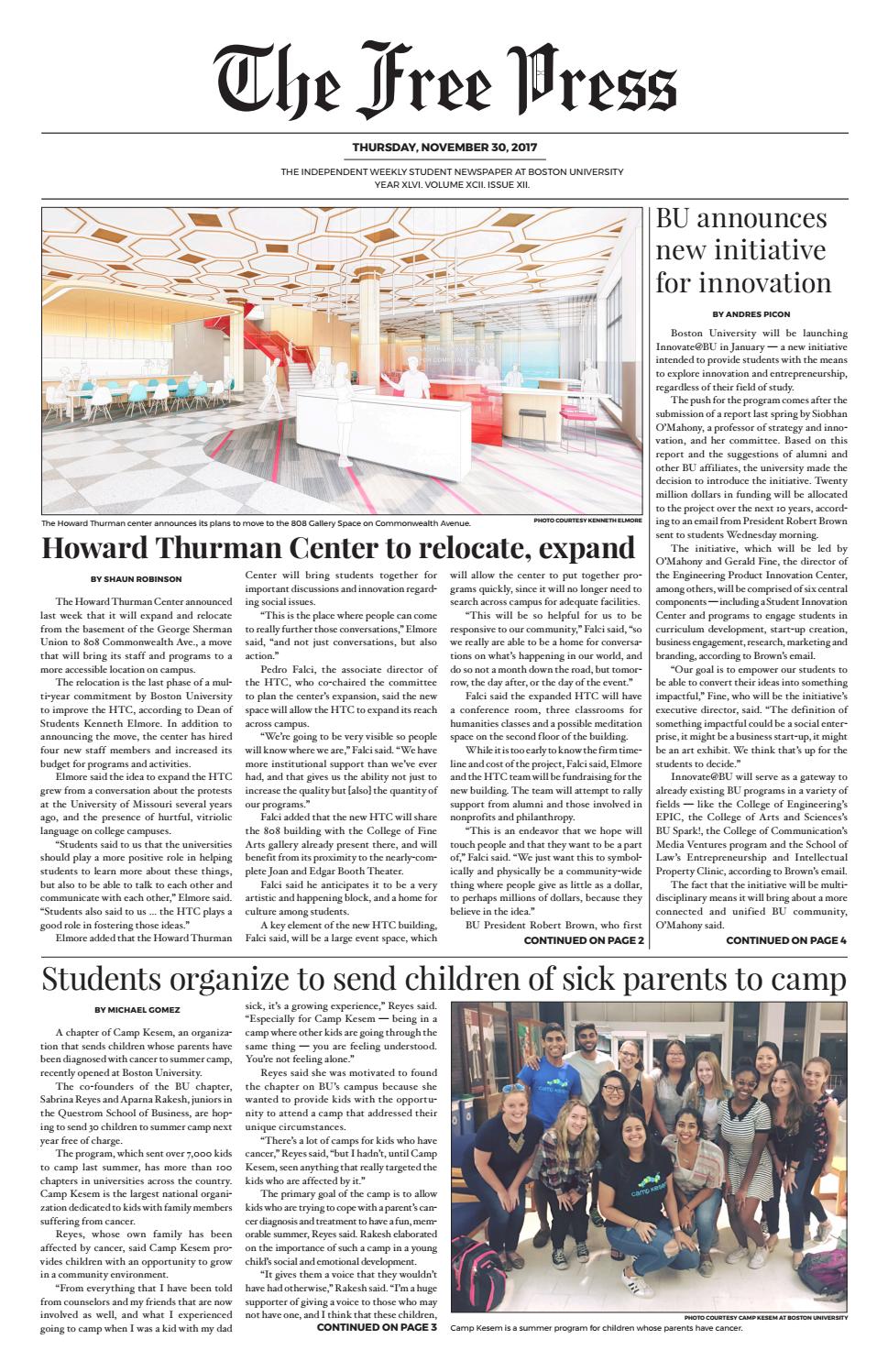 11-30-2017 by The Daily Free Press - Issuu