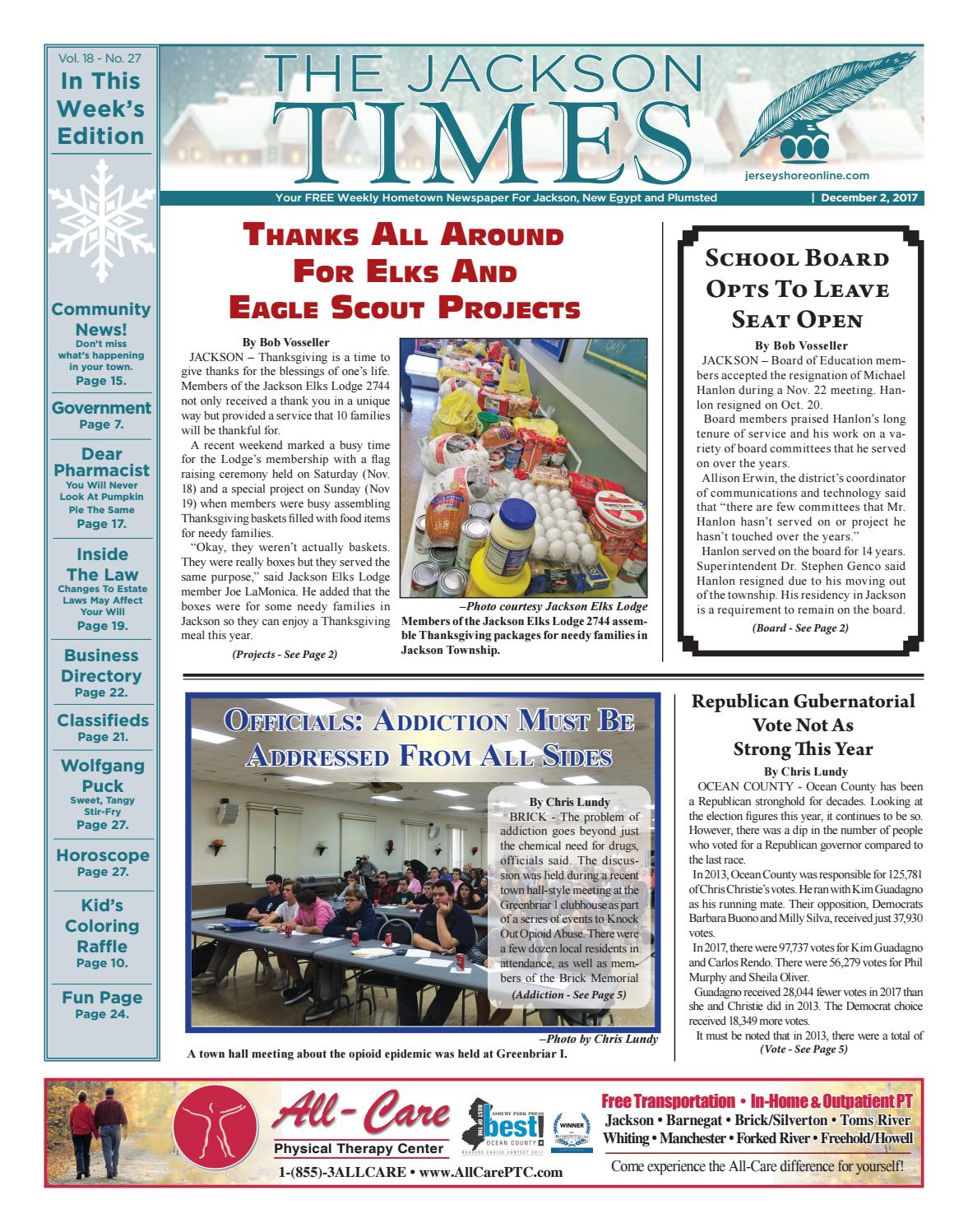 2017-12-02 - The Jackson Times by Jersey Shore Online - Issuu