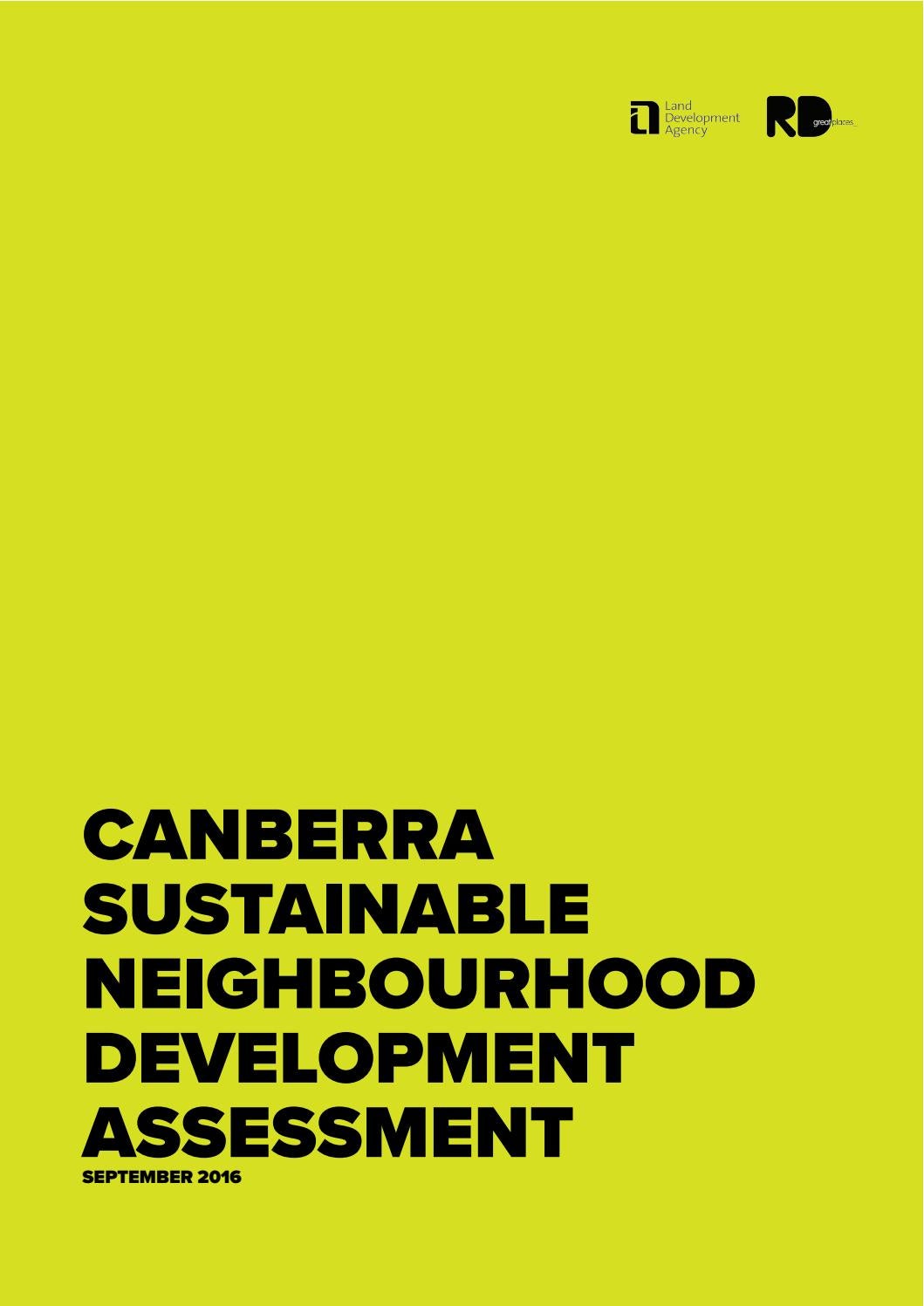 Canberra Sustainable Neighbourhood Assessment by Hatch RobertsDay ...