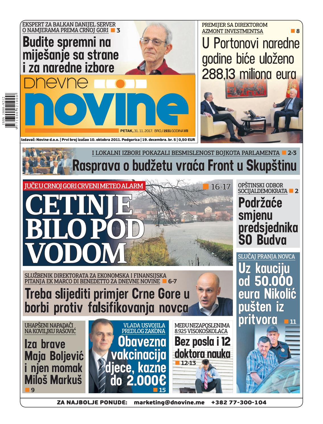 Dnevne novine 1. decembar 2017. by Dnevne Novine - Issuu
