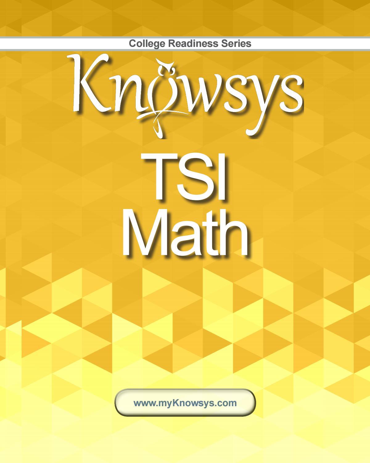 Knowsys TSI Math Sample by Knowsys Educational Services - Issuu