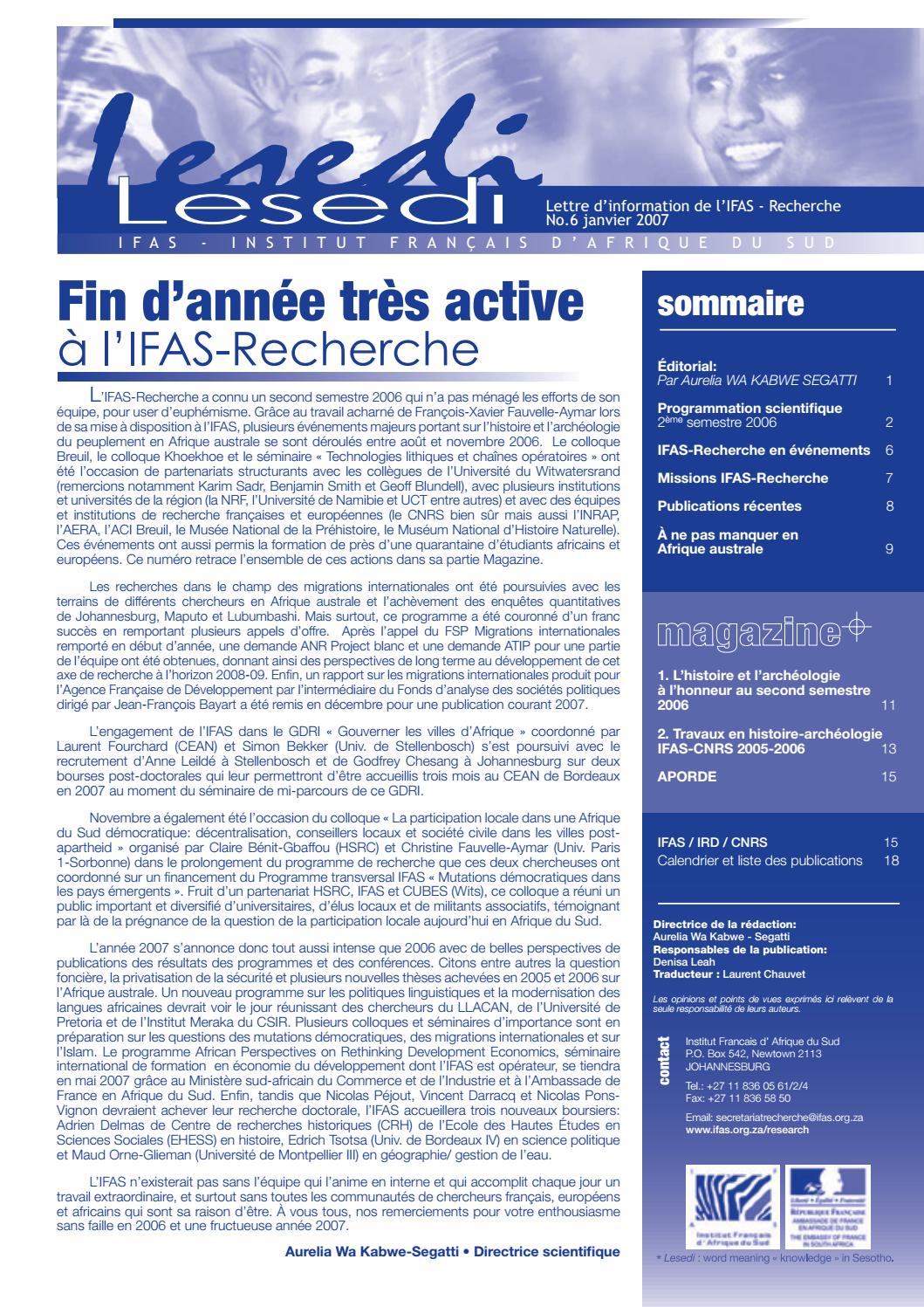 Lesedi #6 (français) by French Institute of South Africa - Issuu