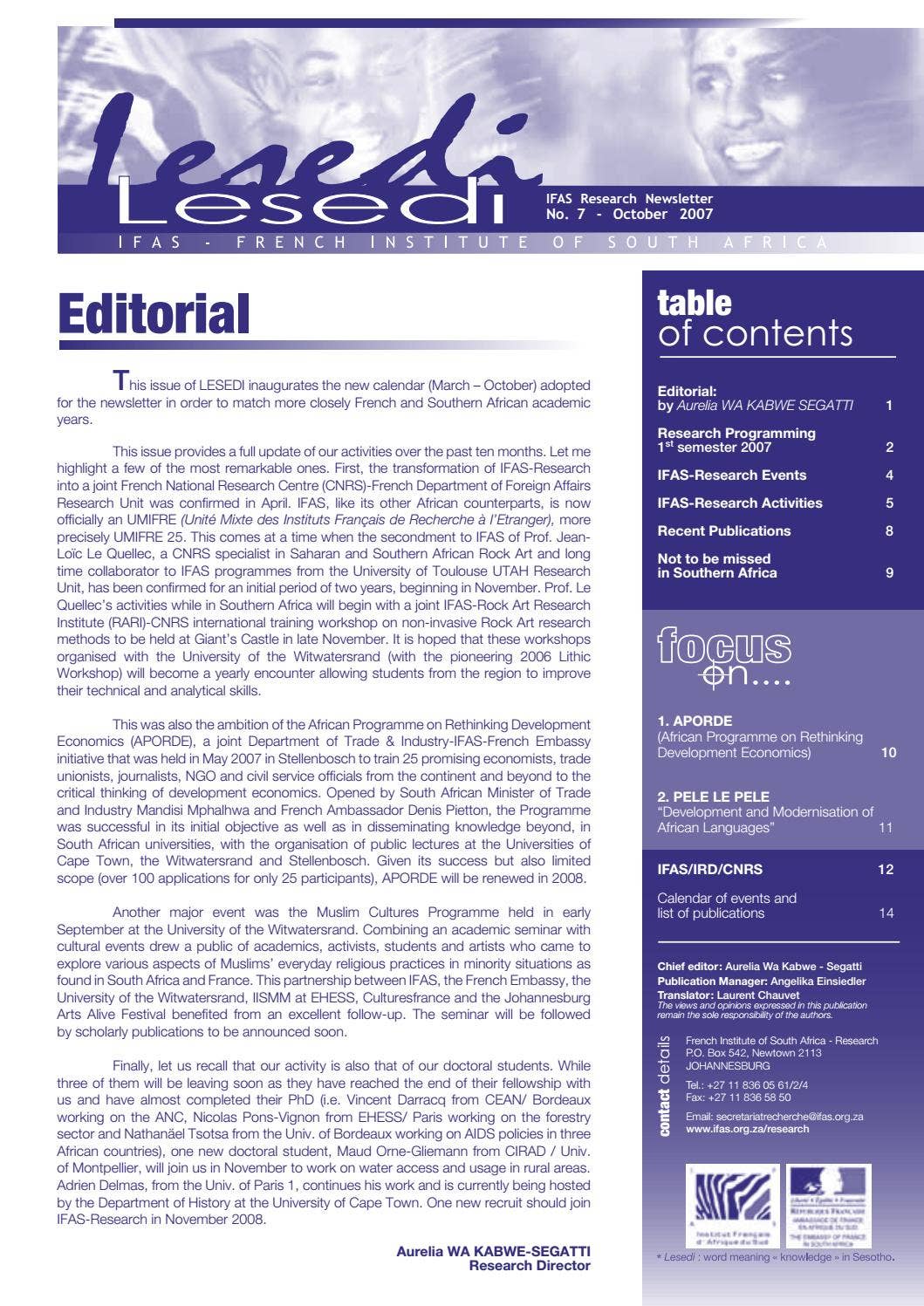 Lesedi #7 (english) by French Institute of South Africa - Issuu