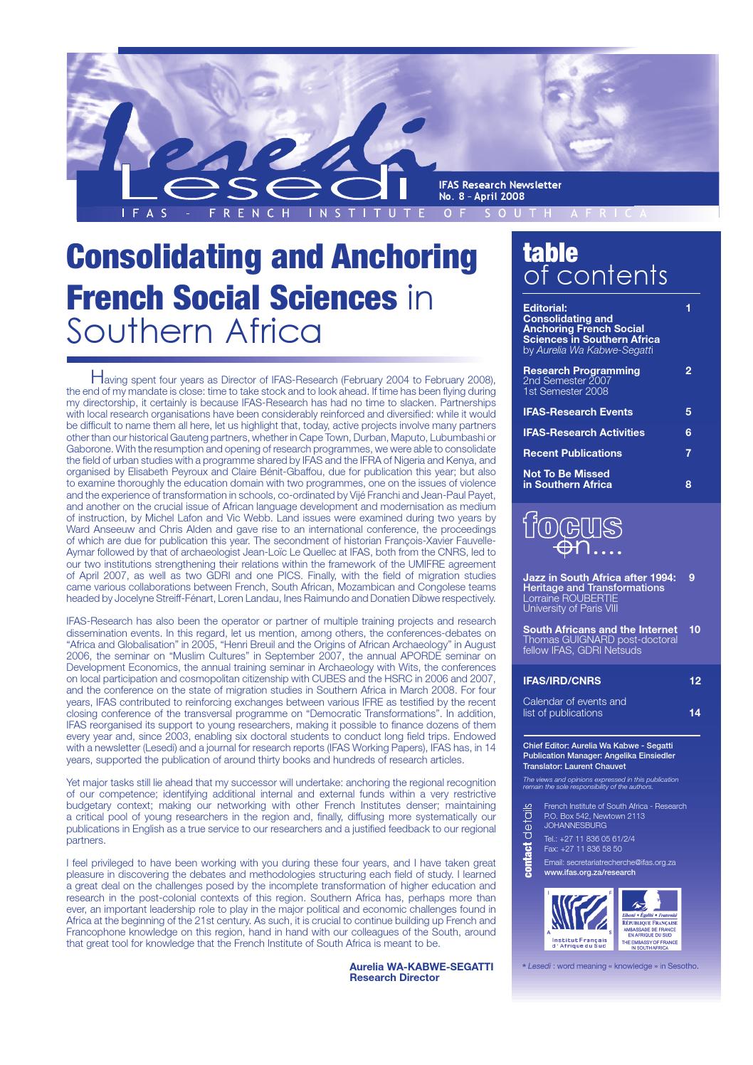 Lesedi #8 (english) by French Institute of South Africa - Issuu
