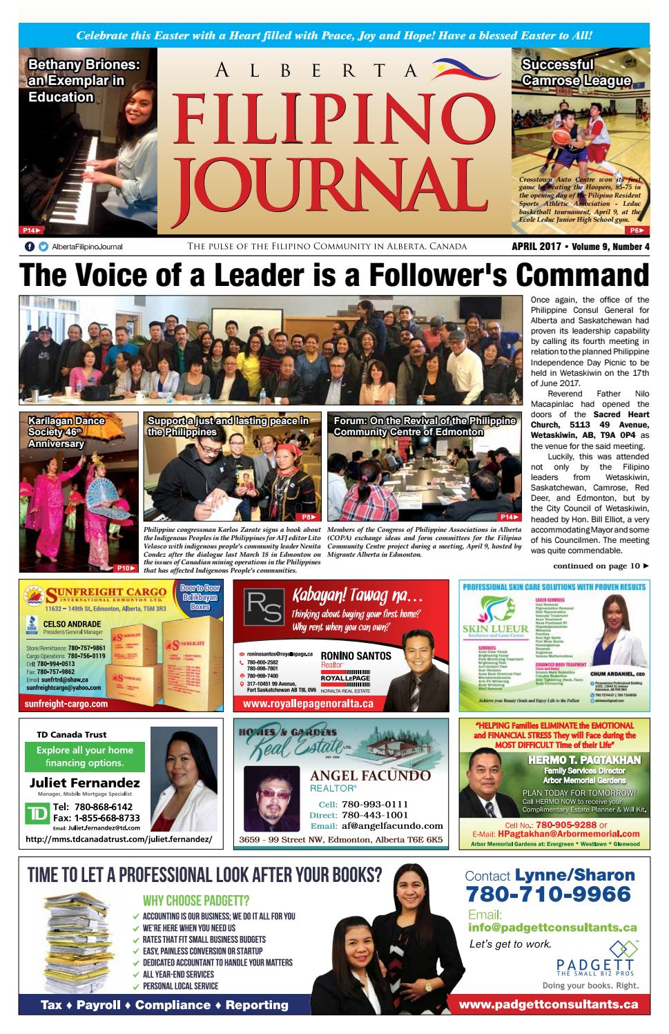 Alberta Filipino Journal - April 2017 issue by Alberta Filipino Journal ...