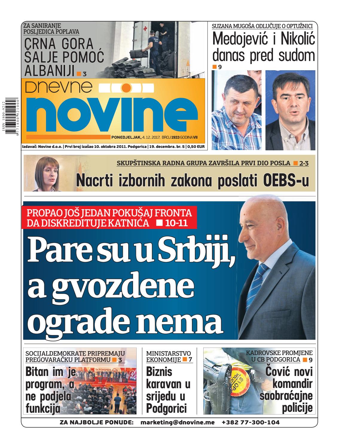 Dnevne novine 4. decembar 2017. by Dnevne Novine - Issuu