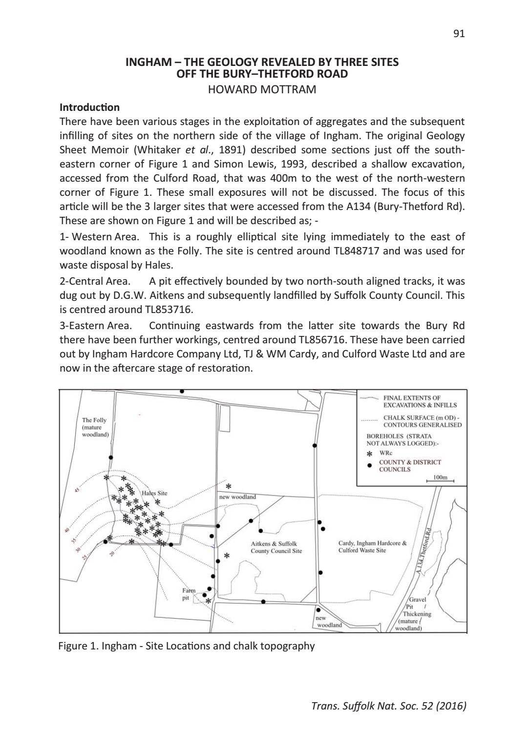 Ingham - the geology revealed by three sites off the Bury-Thetford Road ...