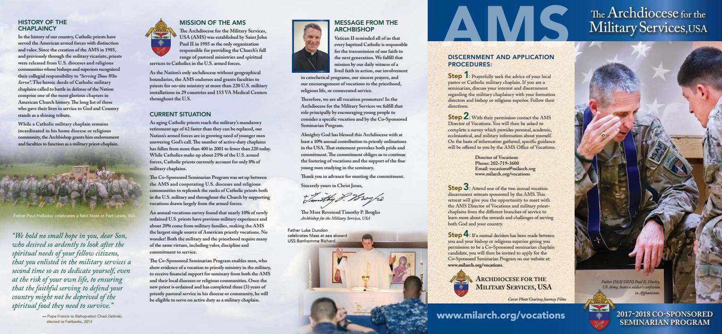 AMS Seminarian Brochure by Archdiocese for the Military Services, USA ...