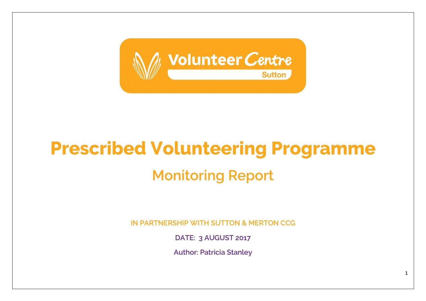 Prescribed Volunteering Final Report Sept2017 by Volunteer Centre ...