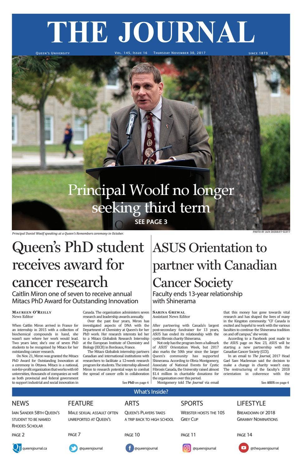 The Queen's Journal, Volume 145, Issue 16 by The Queen's Journal - Issuu