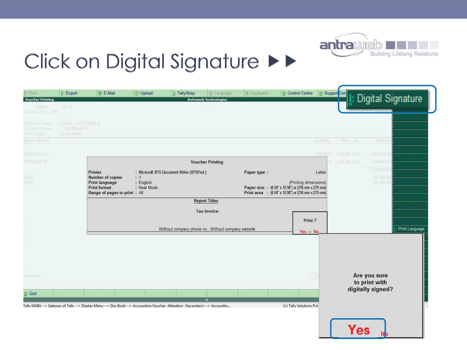 Generate Digitally Signed invoice Tally.ERP9 by Nevil Sanghvi - Issuu