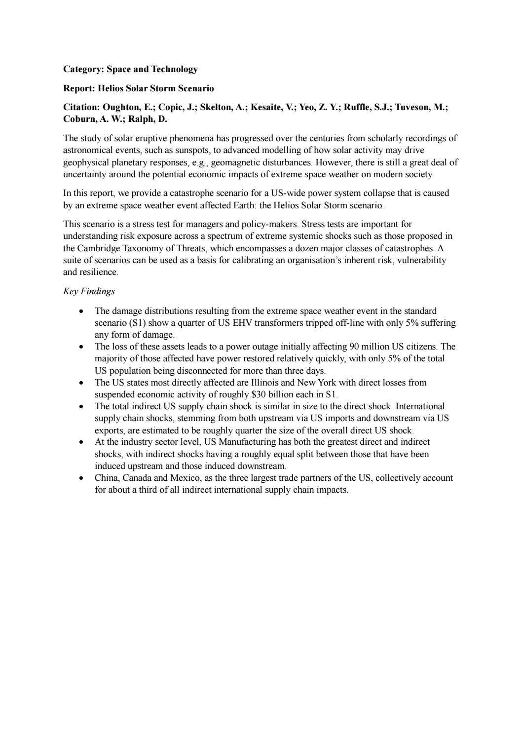 Helios Solar Storm Scenario by Cambridge Judge Business School - Issuu