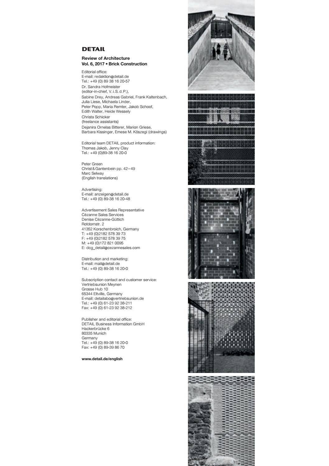 DETAIL English 6/2017 - Brick Construction by DETAIL - Issuu