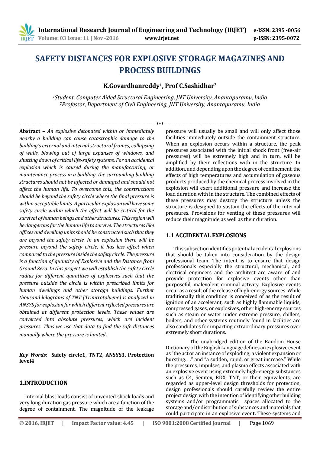 Safety­­­­ Distances for Explosive Storage Magazines and Process ...