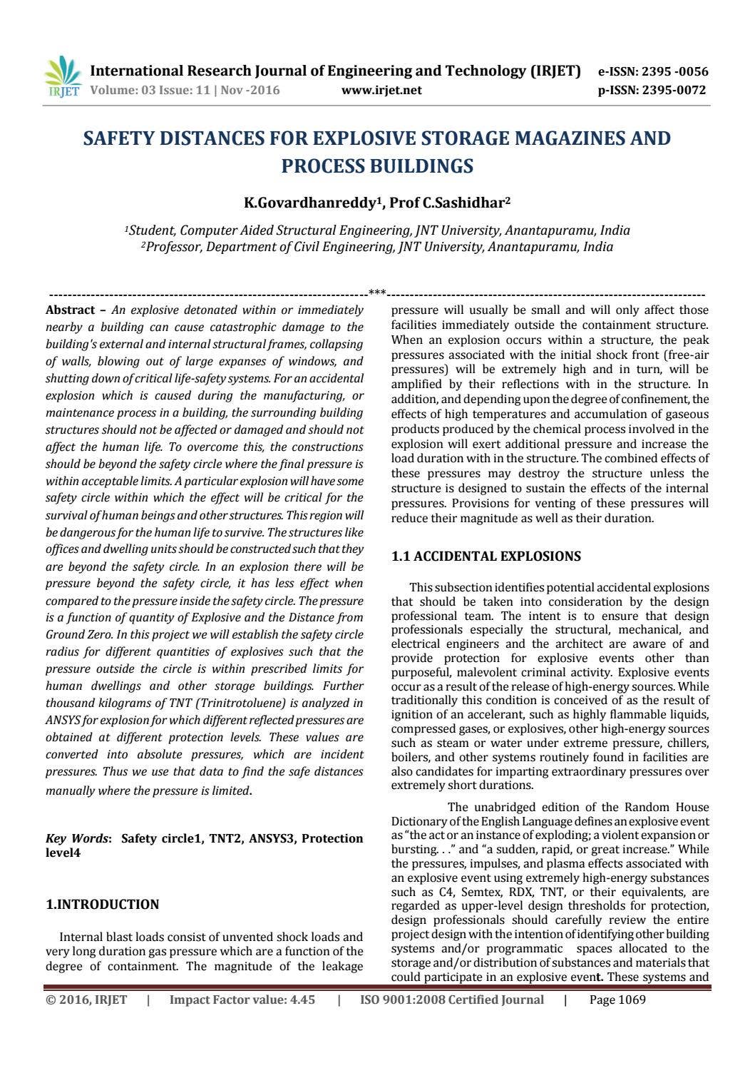 Safety­­­­ Distances for Explosive Storage Magazines and Process ...