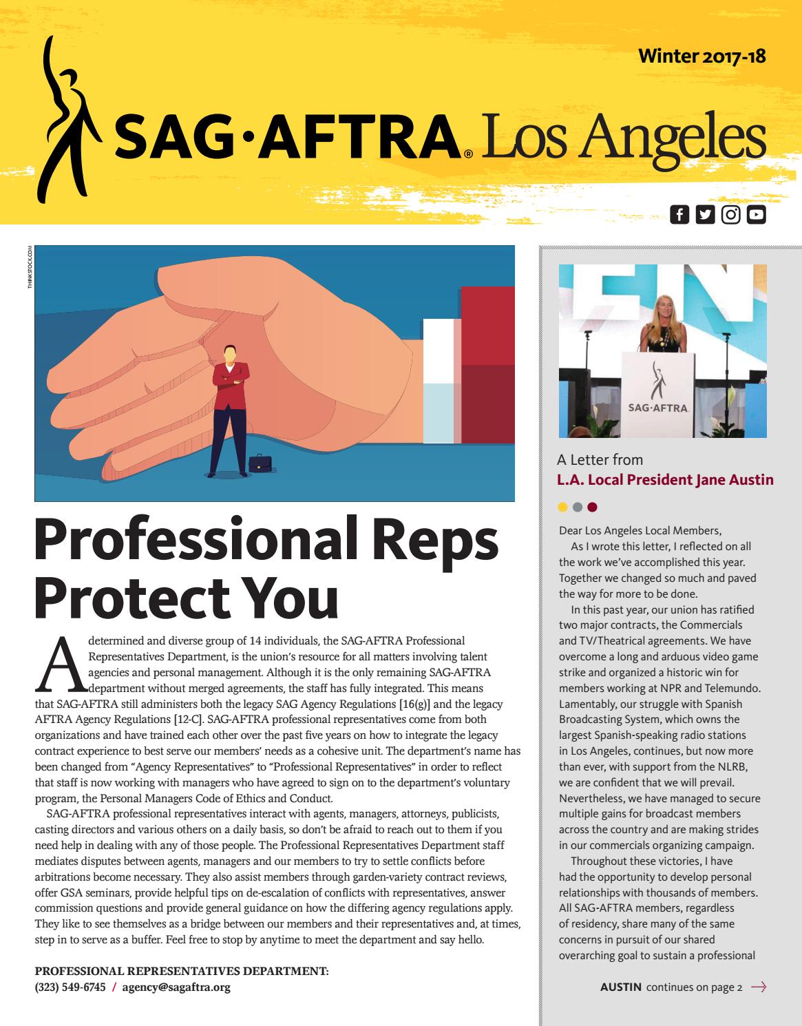 SAG-AFTRA Los Angeles - Winter 2017-18 by SAG-AFTRA - Issuu