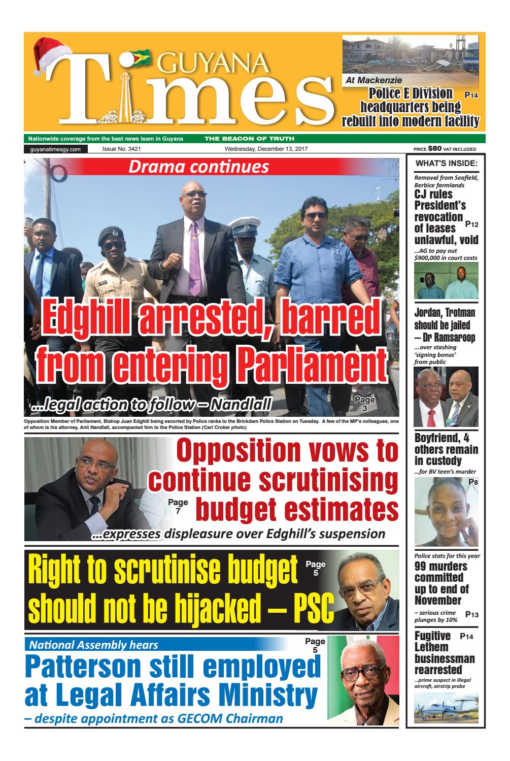 Guyana times daily december 13, 2017 by Gytimes - Issuu
