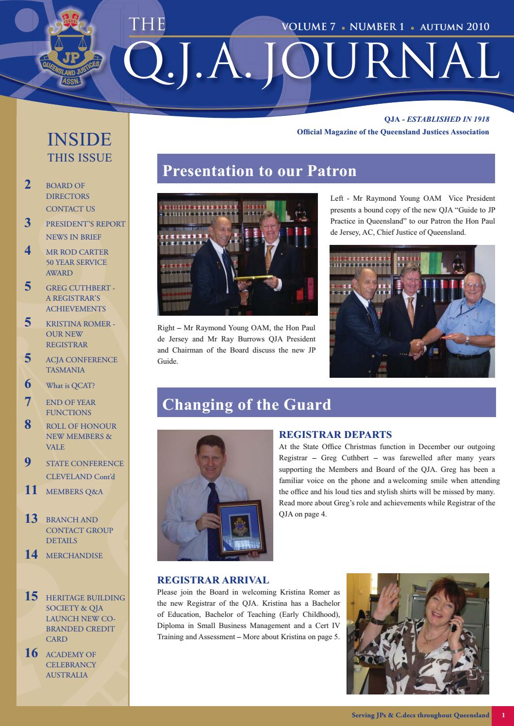 Vol 7 no 1 autumn 10 by Queensland Justices Association - Issuu