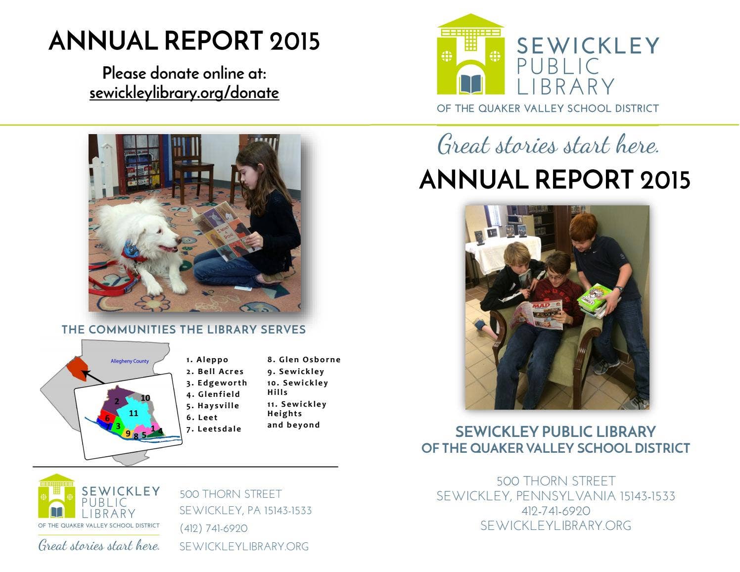 Annual Report 2015 by Sewickley Public Library - Issuu
