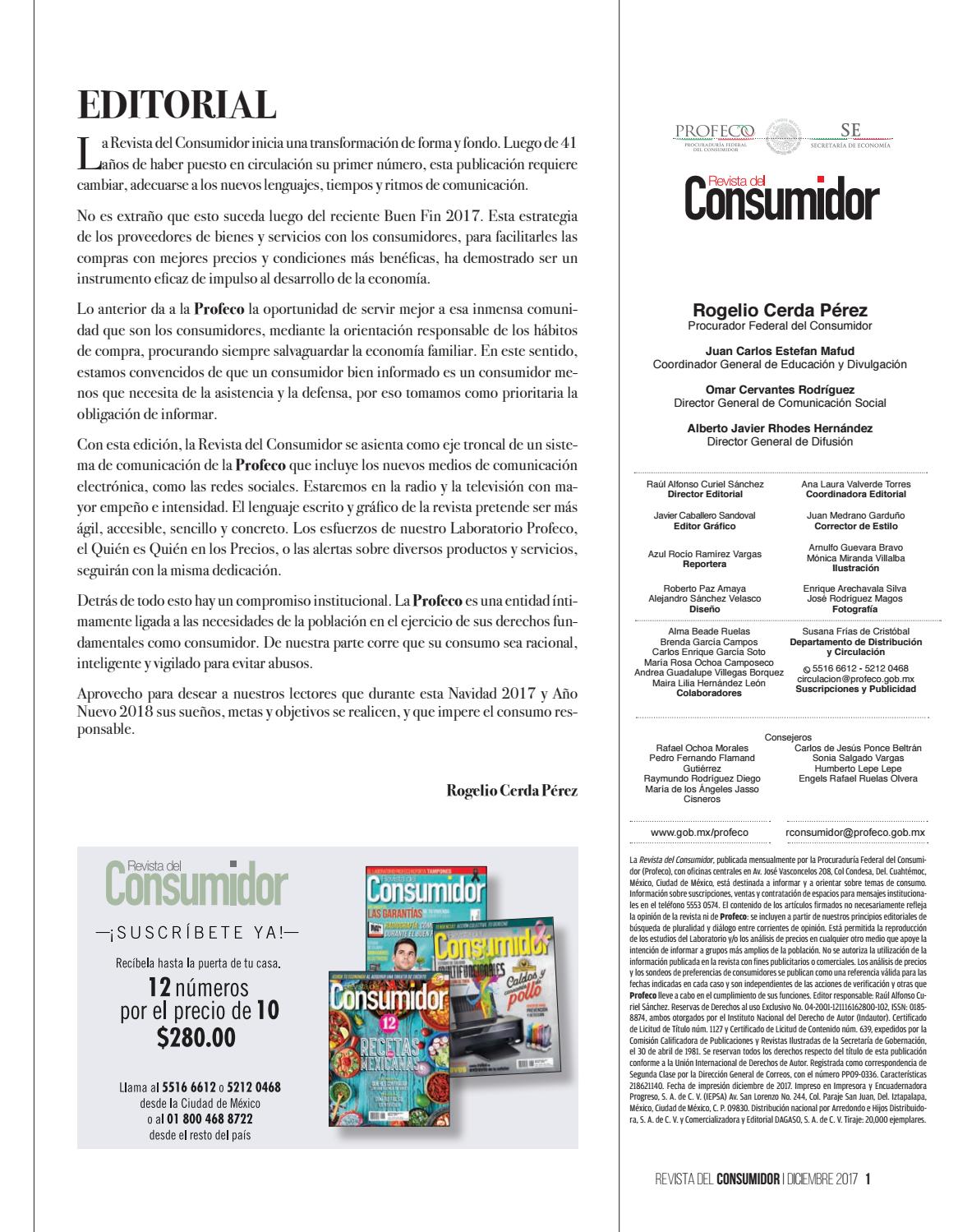 Revista del consumidor diciembre 2017 by PROFECO - Issuu