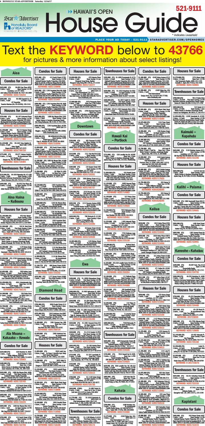 Open house guide 121717 by Oahu Publications, Inc - Issuu