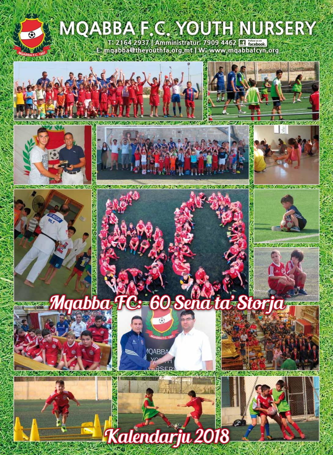 Mqabba FC Youth Nursery - Calendar 2018 by Mqabba FC & Mqabba FC Youth ...