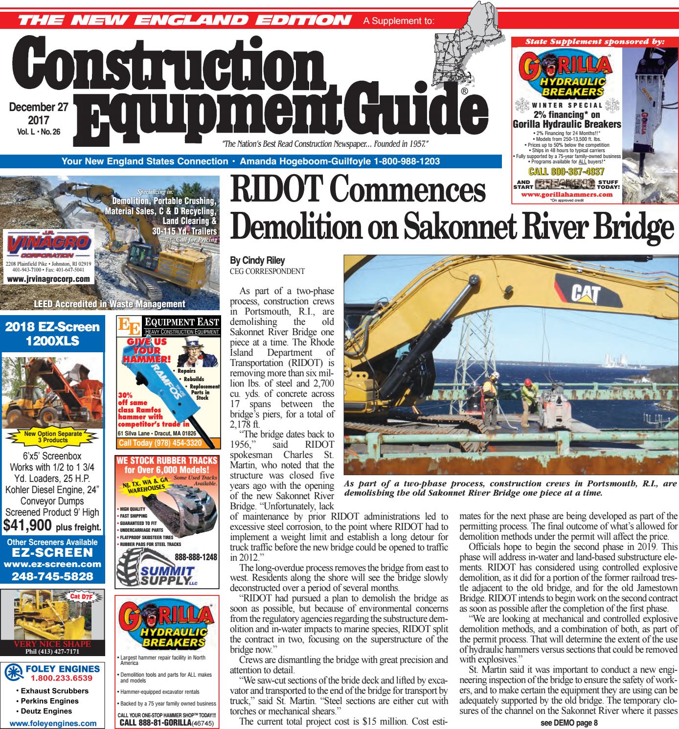 New England 26 December 27, 2017 by Construction Equipment Guide - Issuu