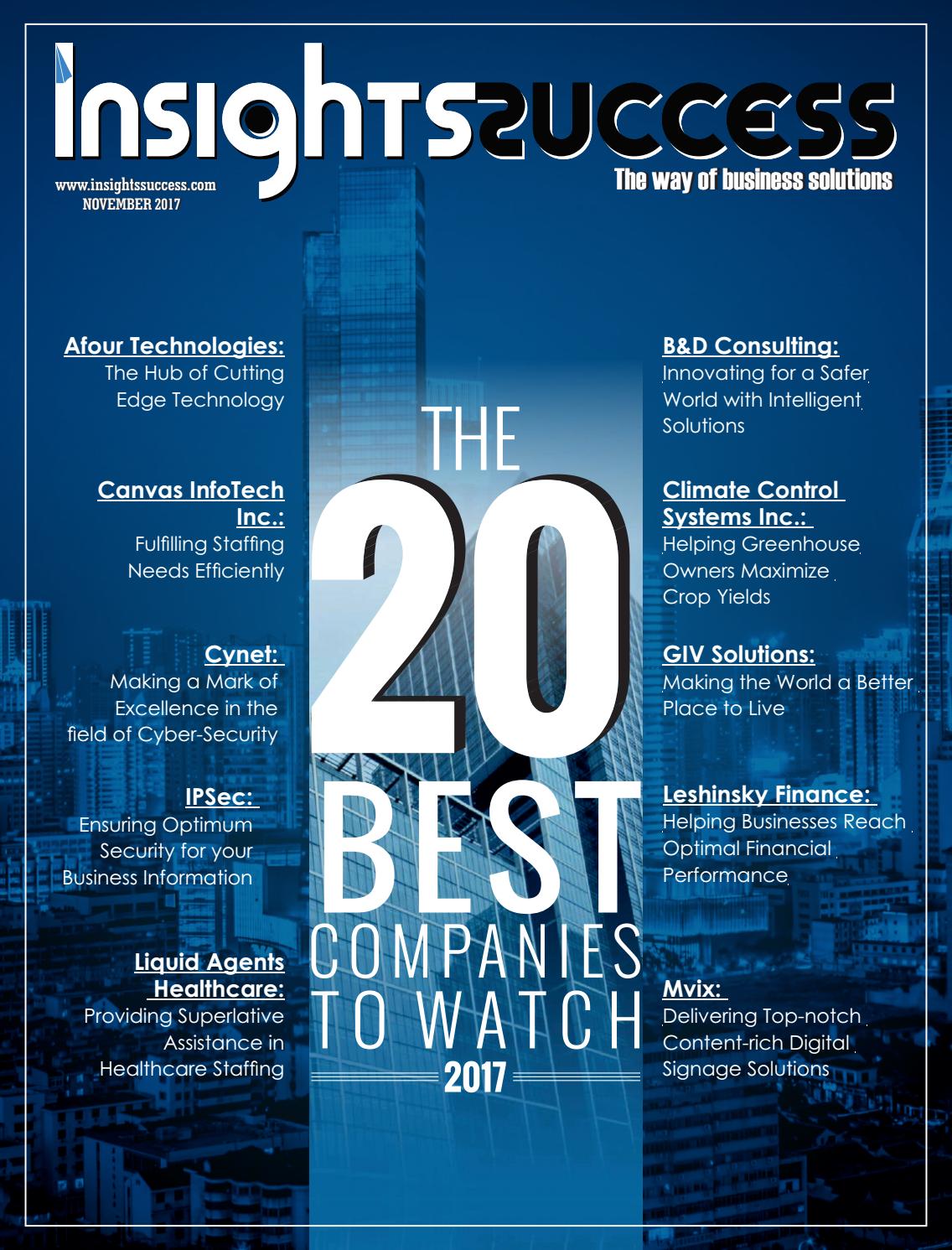 Insights success the 20 best companies to watch nov 2017 by Insights ...