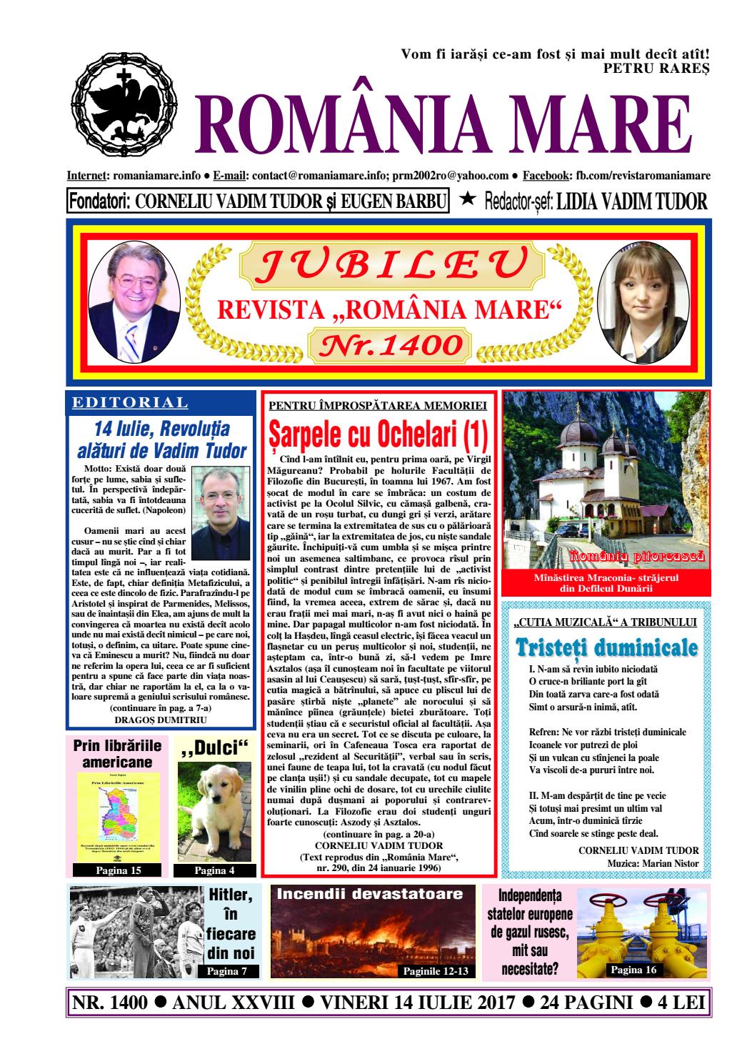 Romania mare, nr 1400 by România Mare - Issuu