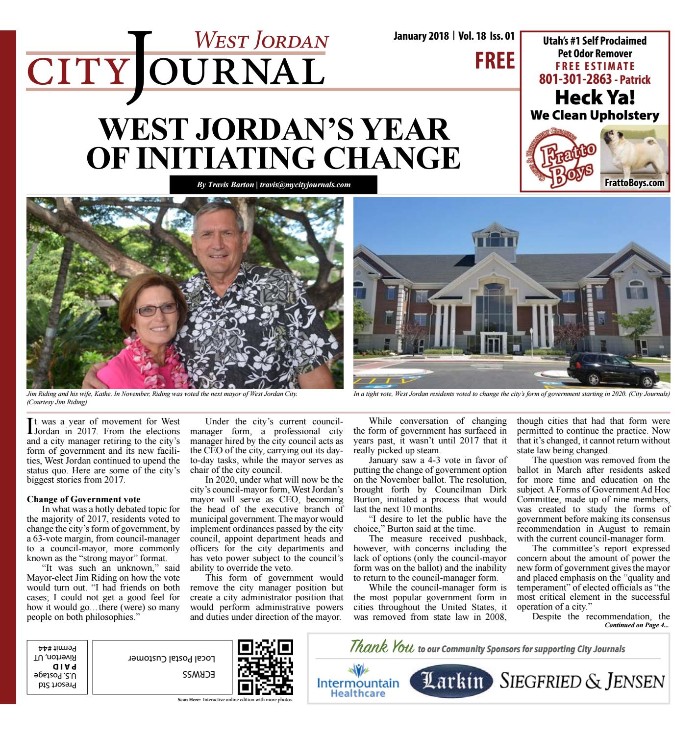 West Jordan City Journal Jan 2018 by The City Journals - Issuu