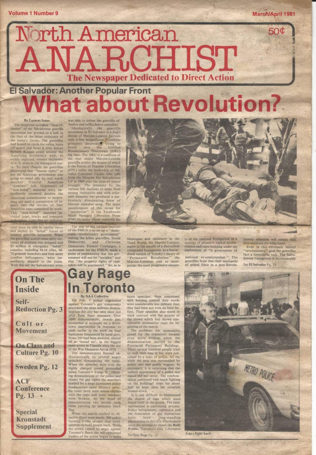 North American Anarchist, Vol. 1, No. 9, March - April 1981 by ...