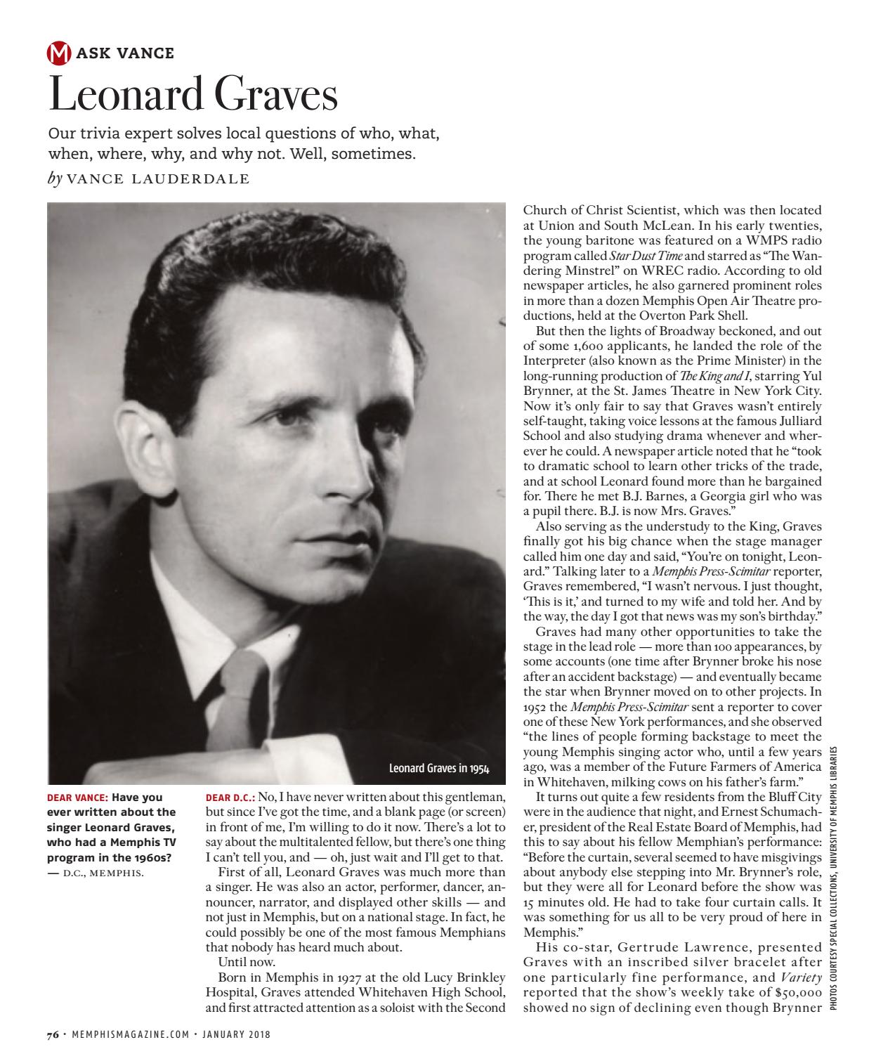 Memphis magazine, January 2018 by Contemporary Media - Issuu