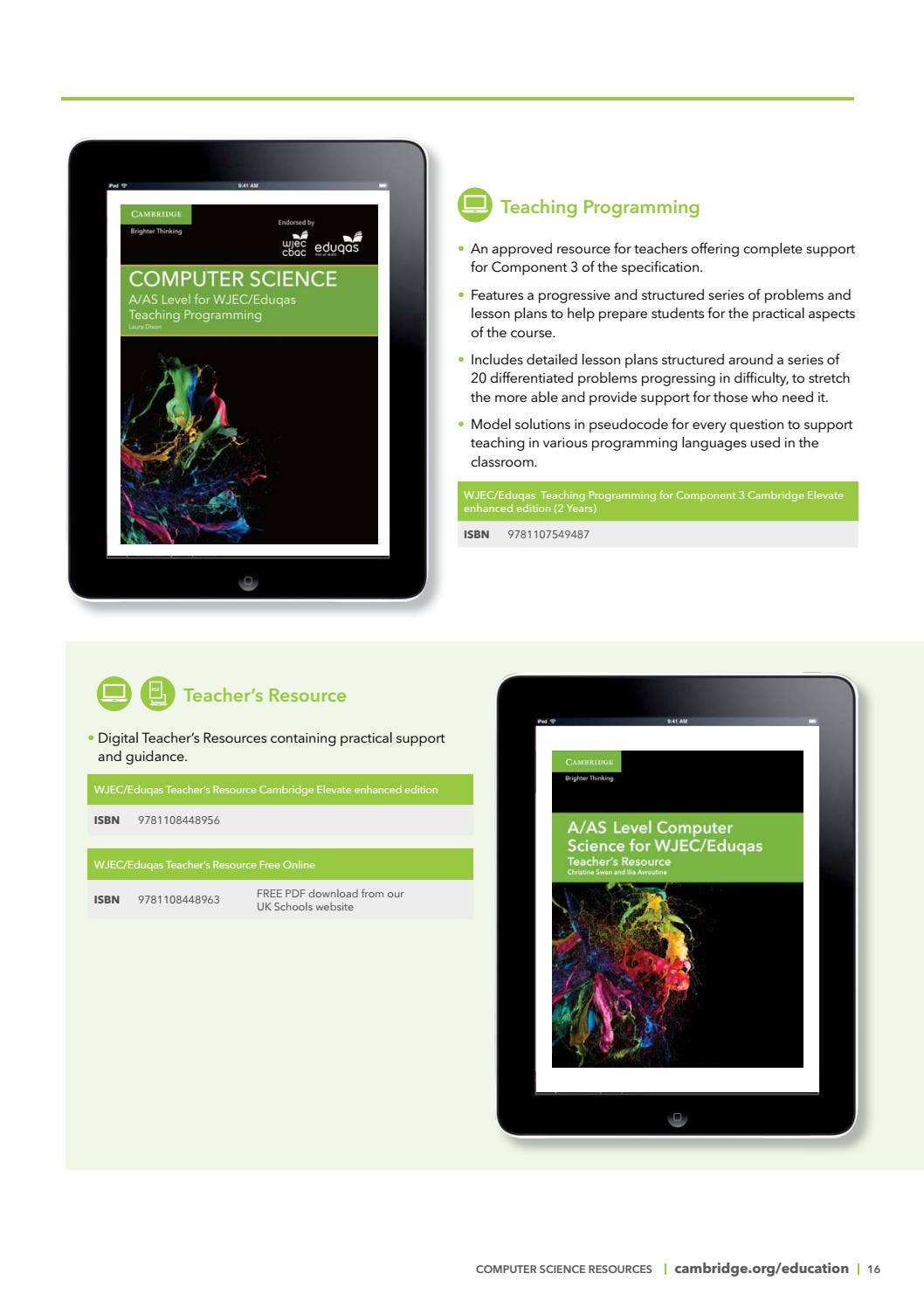 Computer Science Resources 2018 Catalogue by Cambridge International ...