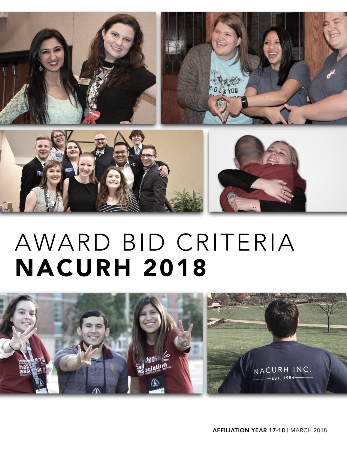 NACURH Award Bid Criteria 2018 by NACURH, Inc - Issuu