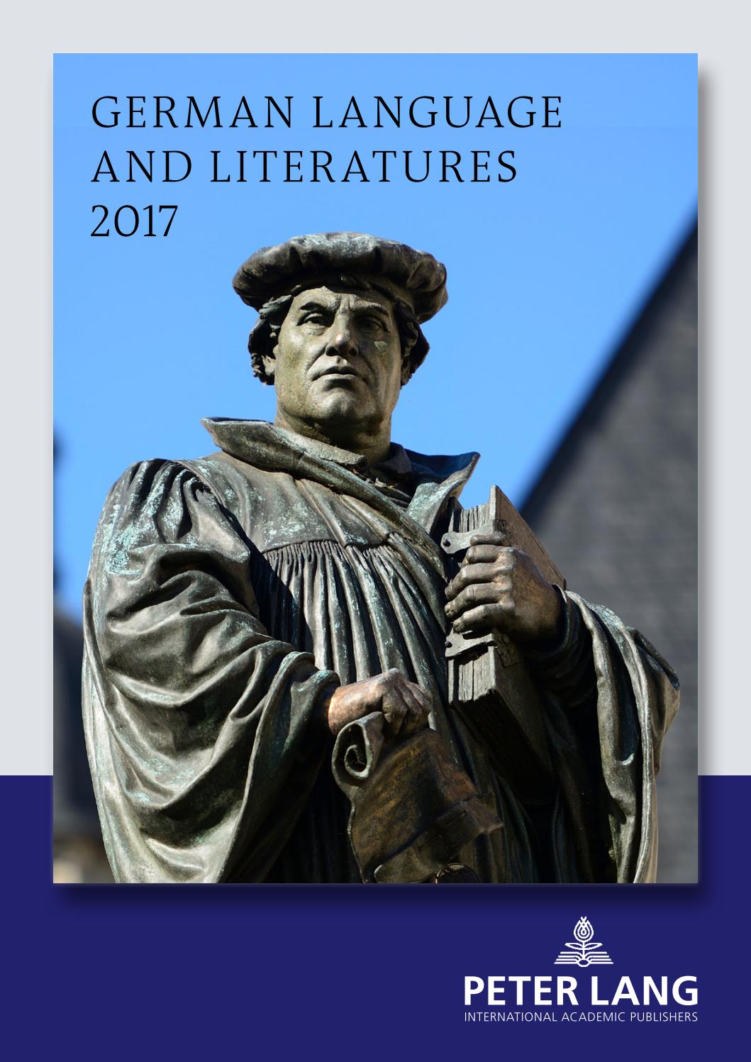 German Language and Literatures Catalogue 2017 by Peter Lang Publishing ...
