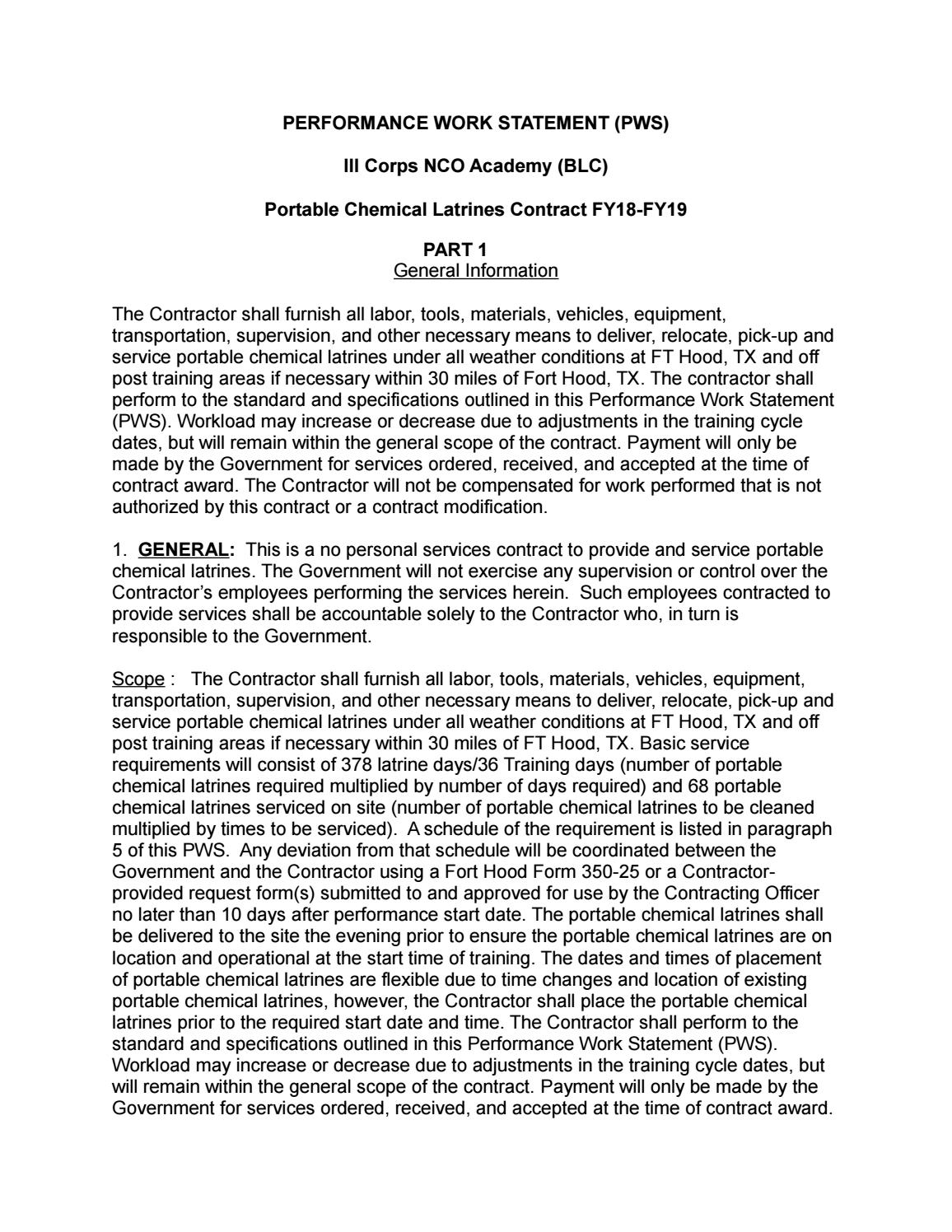 Portable chemical latrines pws fy18 fy19 updated 05 jan 18 chemical ...