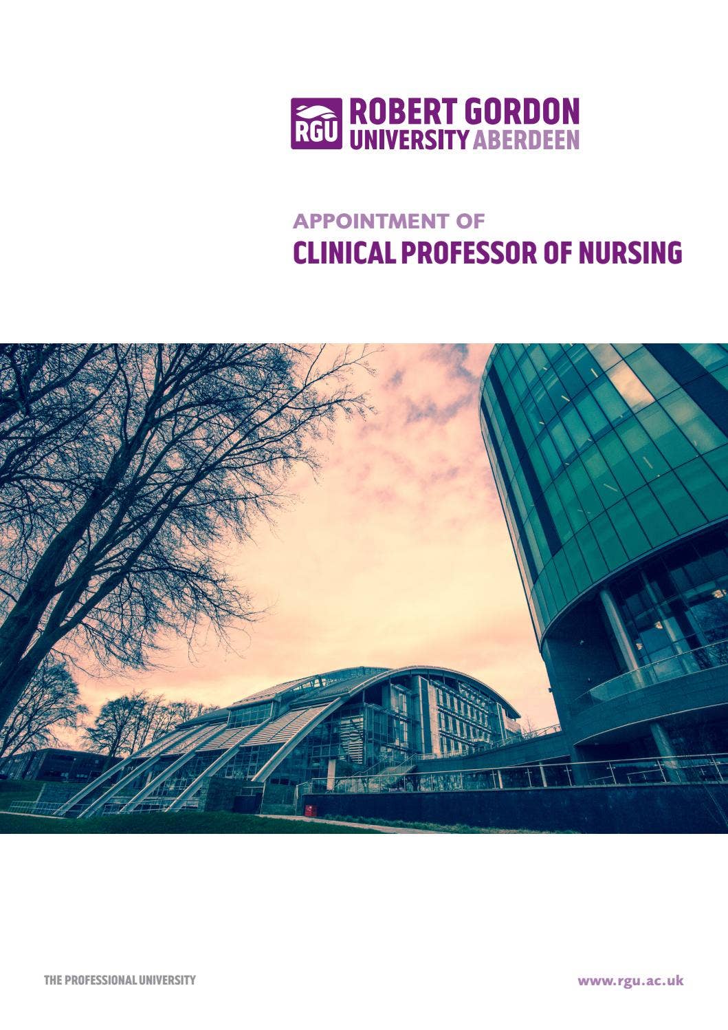 RGU Clinical Professor of Nursing by The Robert Gordon University - Issuu