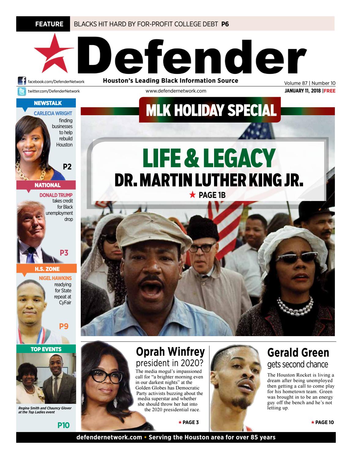 Houston Defender: January 11, 2018 by Defender Media Group ...