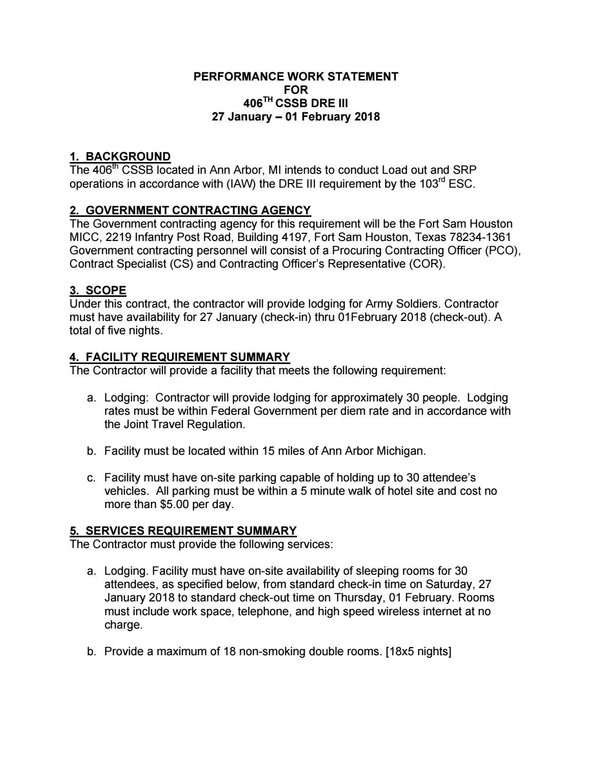 Performance Work Statement 905623 01 By CFX Network LLC Issuu