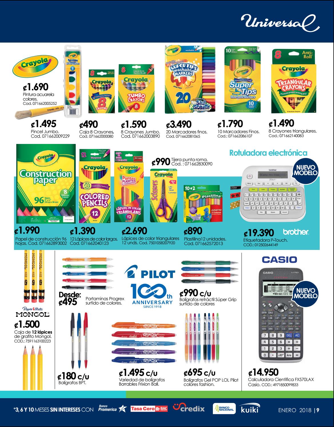 Catálogo Escolar CR 2018 by Tiendas Universal - Issuu