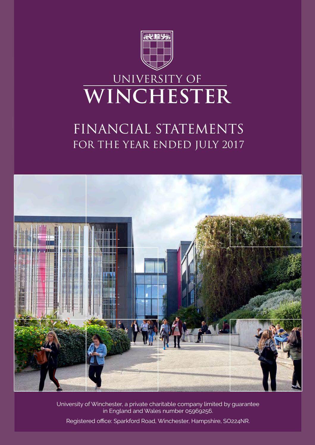 Final signed accounts 2016 17 by University of Winchester - Issuu