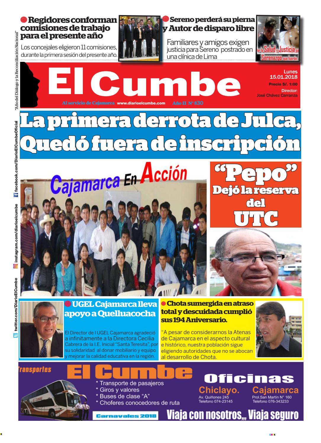 Diario El Cumbe 15 de Enero del 2018 by Diario El Cumbe - Issuu