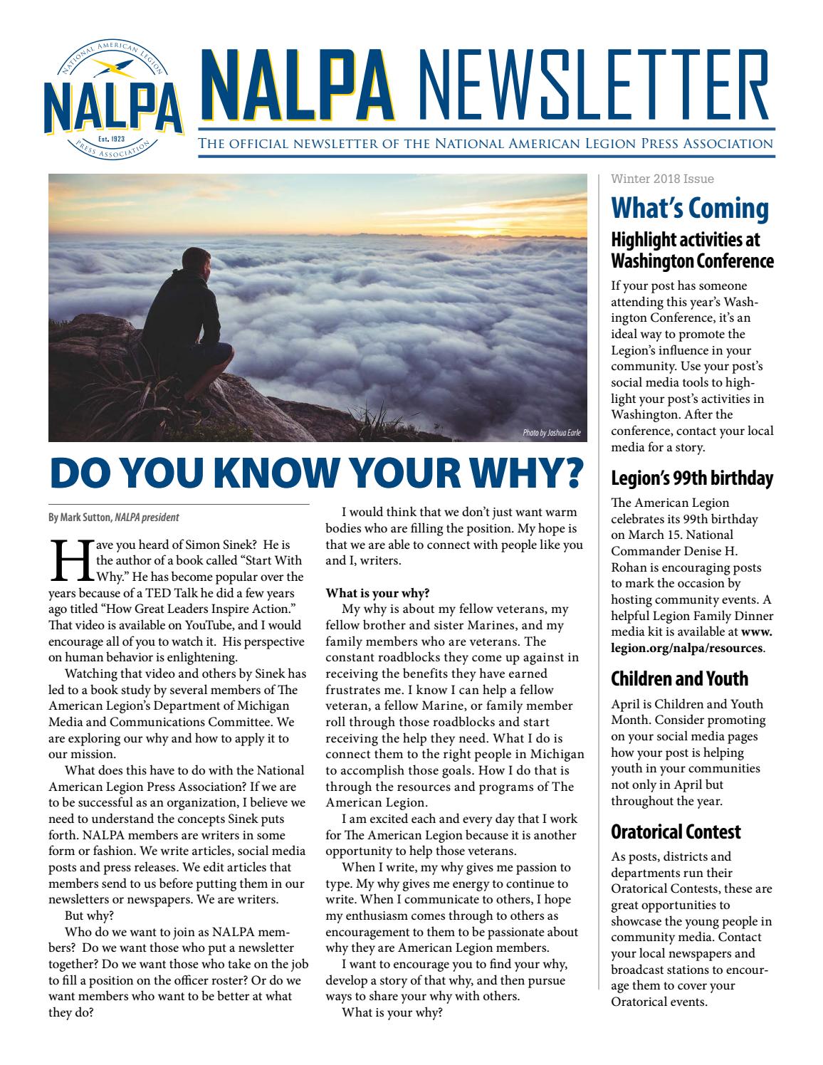 Nalpa Newsletter Winter 2018 by The American Legion NHQ - Issuu