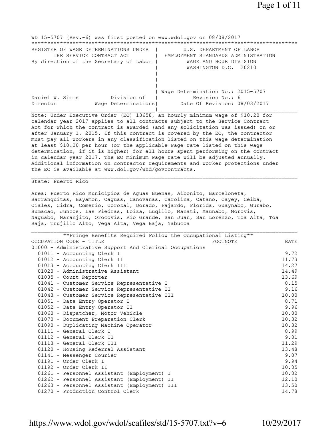 Attachment 4 puerto rico wage determination by CFX Network, LLC - Issuu