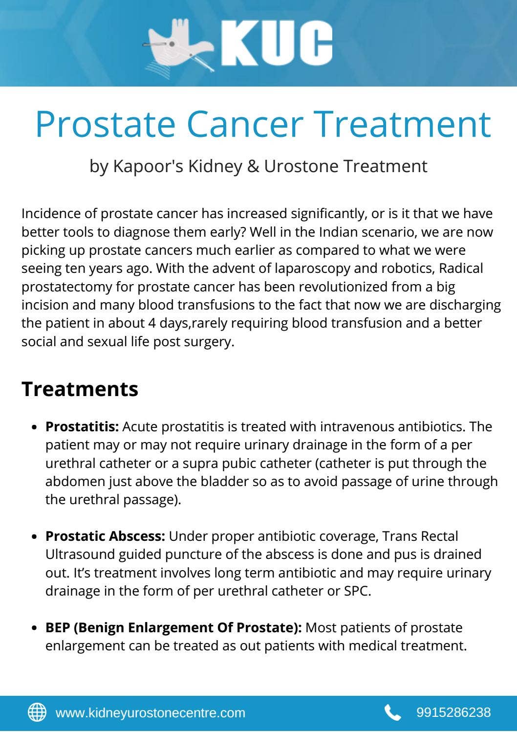 Prostate Cancer Treatment by Kapoor's Kidney & Urostone Centre Pvt. Ltd ...
