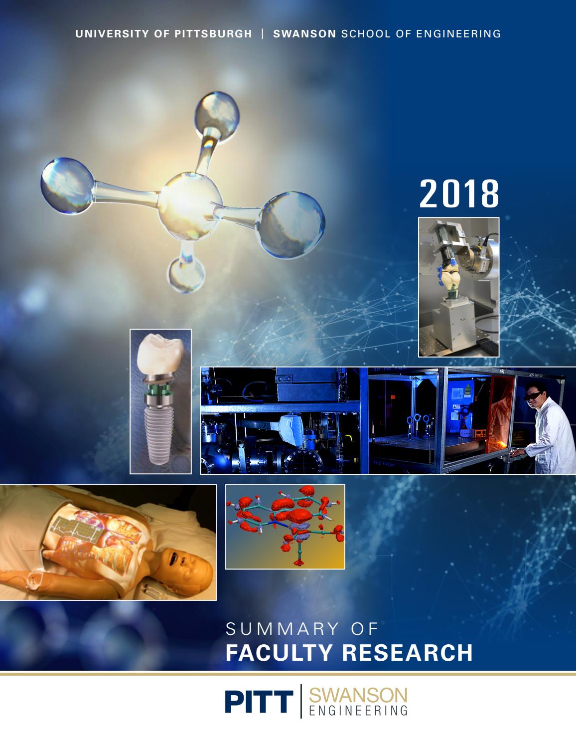 2018 Swanson School of Engineering Summary of Faculty Research by PITT ...