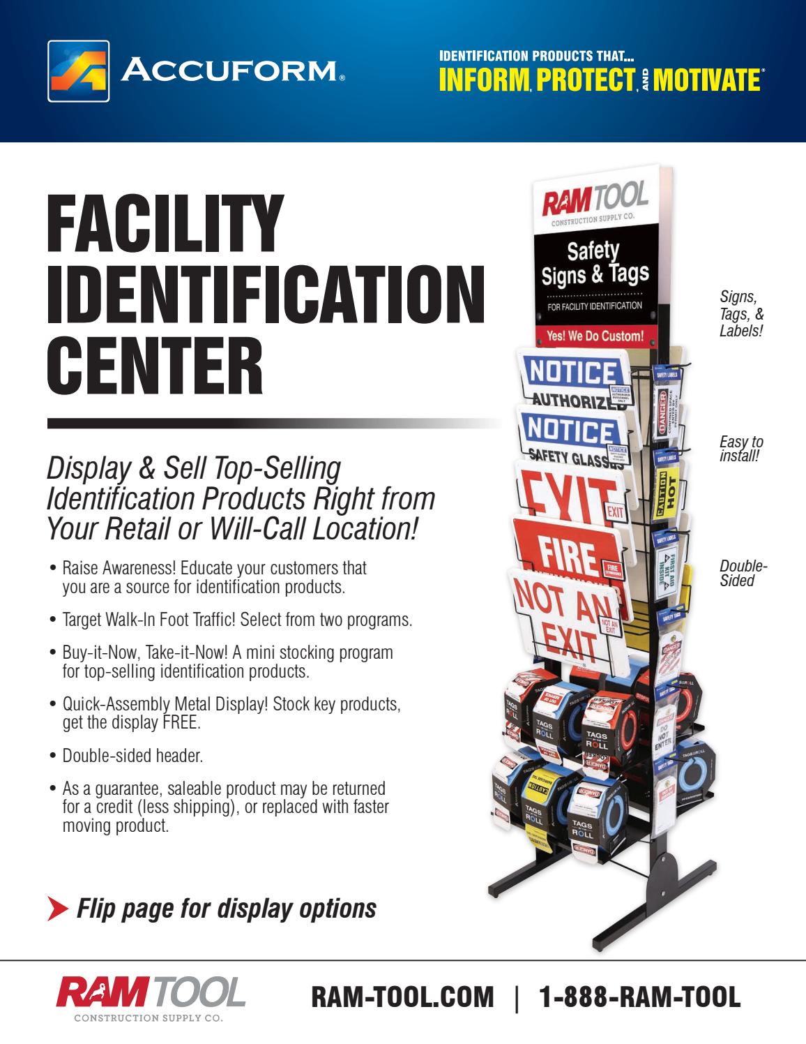 Accuform Facility Identification Center by Ram Tool Construction Supply ...