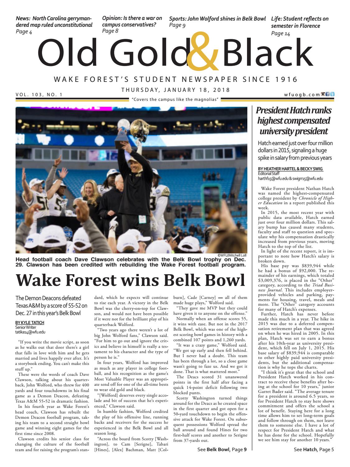 Issue 1/18 by Old Gold & Black - Issuu