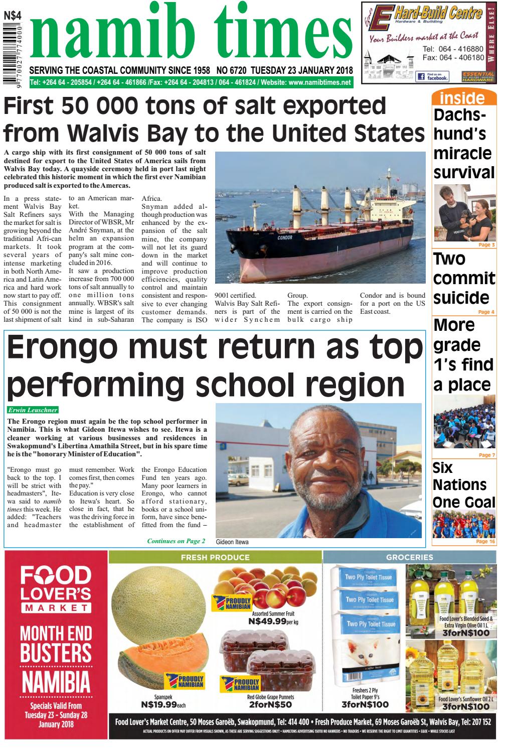 23 jan namib times e edition by Namib Times Virtual - Issuu